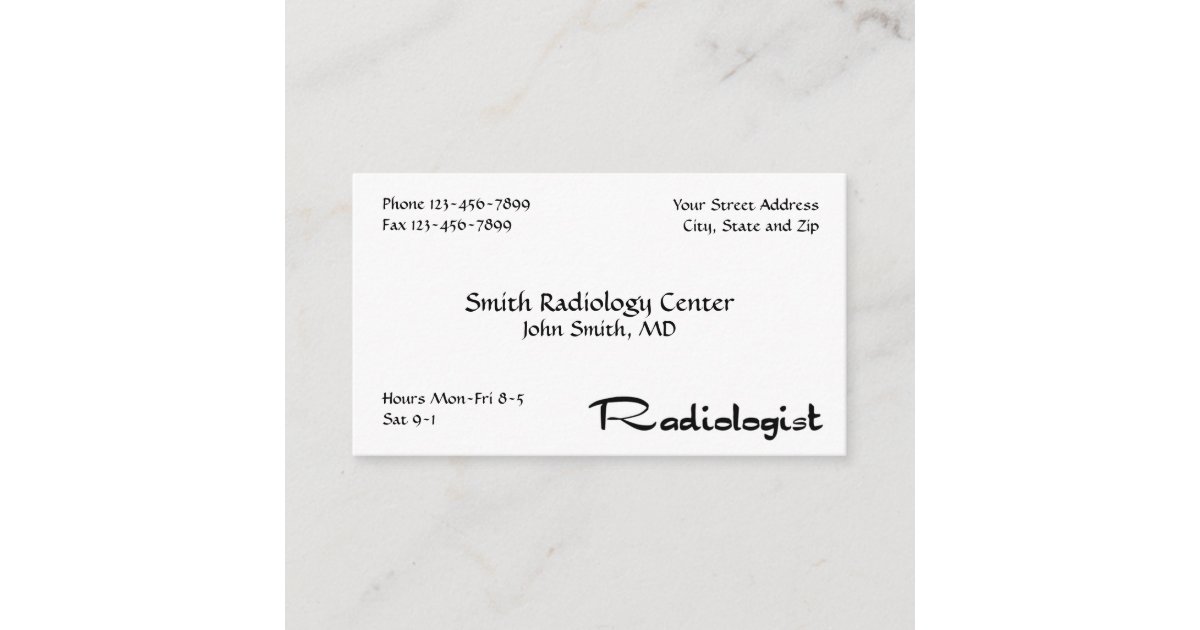 Radiologist Radiology Business Card | Zazzle