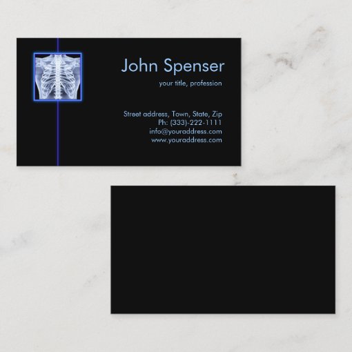 Radiologist - X-ray Treatment Business Card | Zazzle