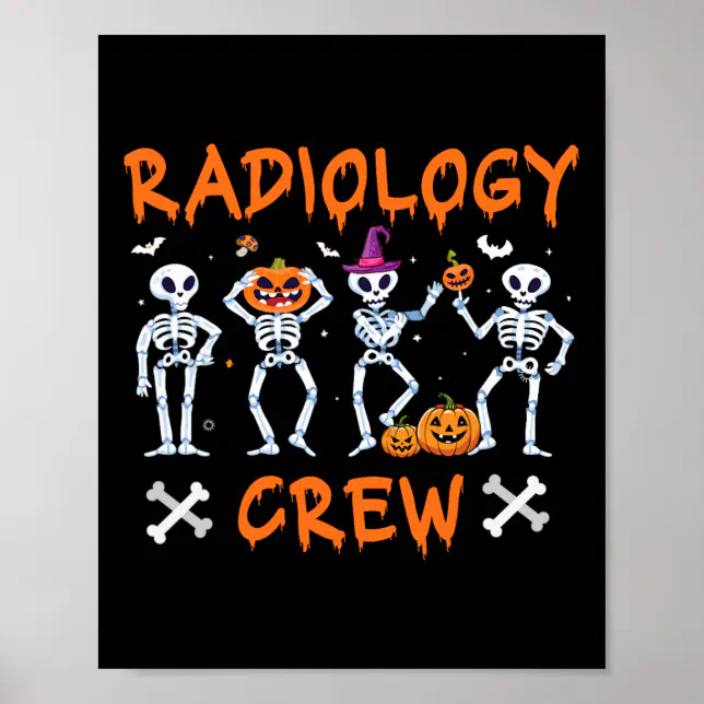 Radiology Dancing Crew Ghost Autumn Rad Tech X-ray Poster | Zazzle