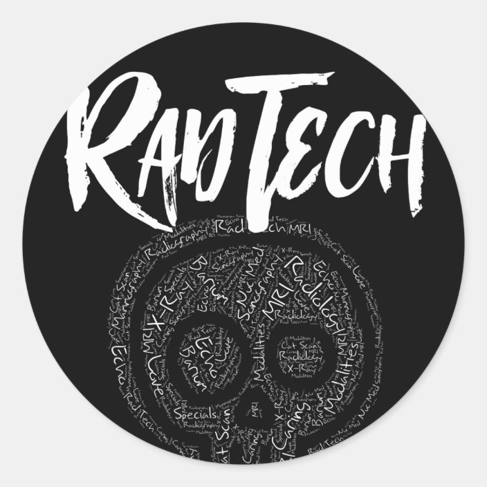 Radiology Tech Terms in Skull Rad Tech Classic Round Sticker | Zazzle.com