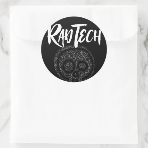 Radiology Tech Terms in Skull Rad Tech Classic Round Sticker | Zazzle