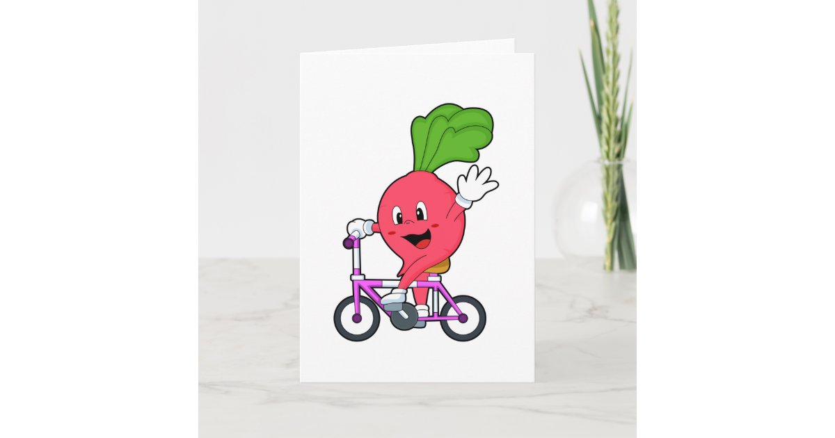 Radish with Bicycle Card | Zazzle