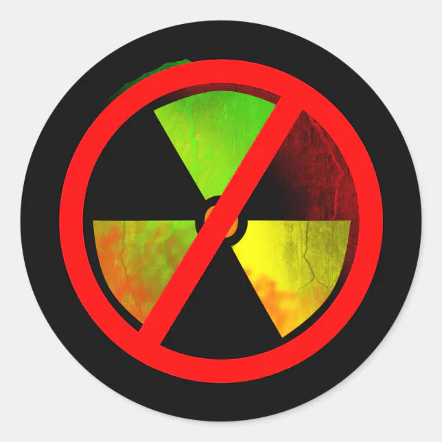 Radoactive Grunge Anti-Nuclear Symbol Sticker | Zazzle