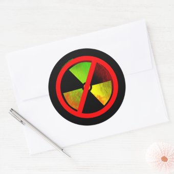 Radoactive Grunge Anti-Nuclear Symbol Sticker | Zazzle