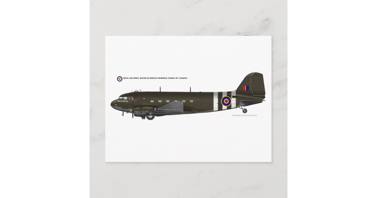 RAF BBMF DC3 Dakota Postcard | Zazzle