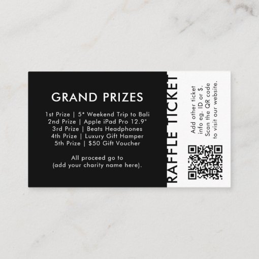 Raffle Ticket | QR Code Prize Draw Event Ticket | Zazzle