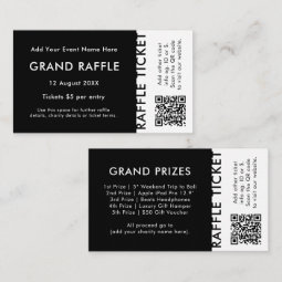 Raffle Ticket | QR Code Prize Draw Event Ticket | Zazzle