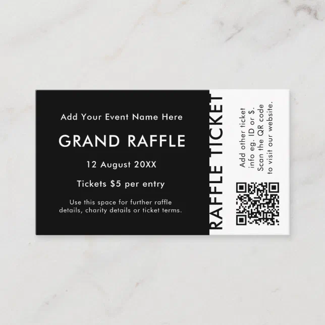 Raffle Ticket | QR Code Prize Draw Event Ticket | Zazzle