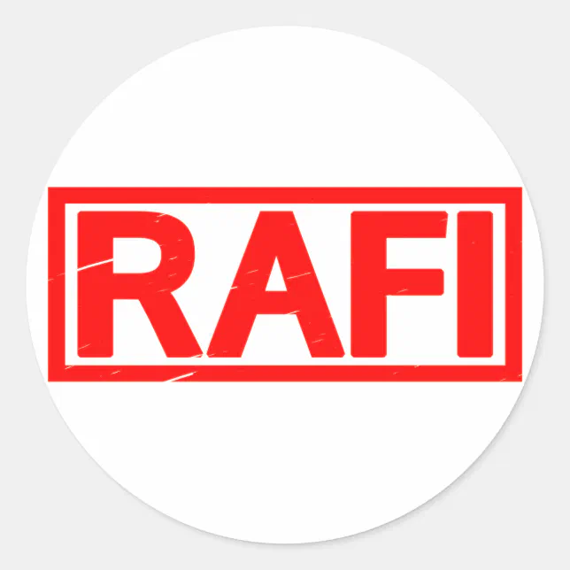 Rafi Stamp Classic Round Sticker | Zazzle