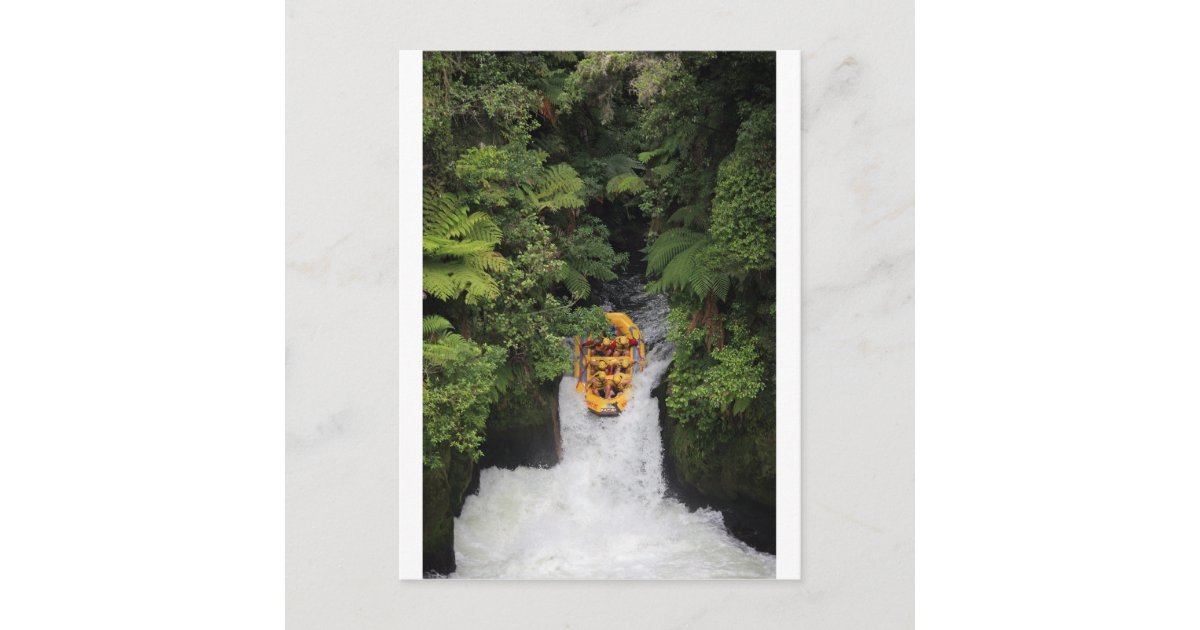 Rafting over waterfall New Zealand Postcard | Zazzle