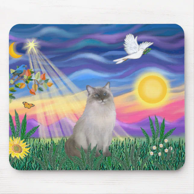 Ragdoll Cat (Blue Point) - Twilight Mouse Pad | Zazzle