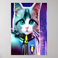 Ragdoll cat in police uniform | AI Art Poster | Zazzle
