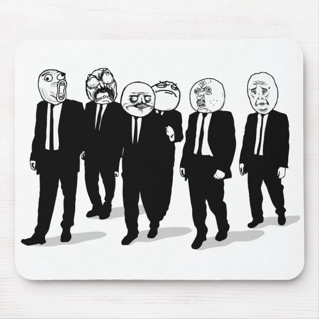 Rage Comic Meme Faces Walking. Me Gusta. Mouse Pad | Zazzle