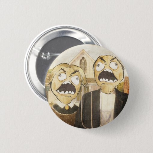Rage Face Meme Face Comic Classy Painting Button | Zazzle