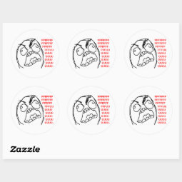 Rage Guy Angry Fuu Fuuu Rage Face Meme Classic Round Sticker | Zazzle