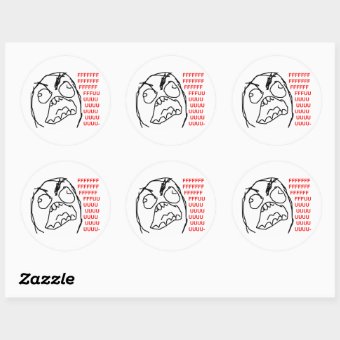 Rage Guy Angry Fuu Fuuu Rage Face Meme Classic Round Sticker | Zazzle