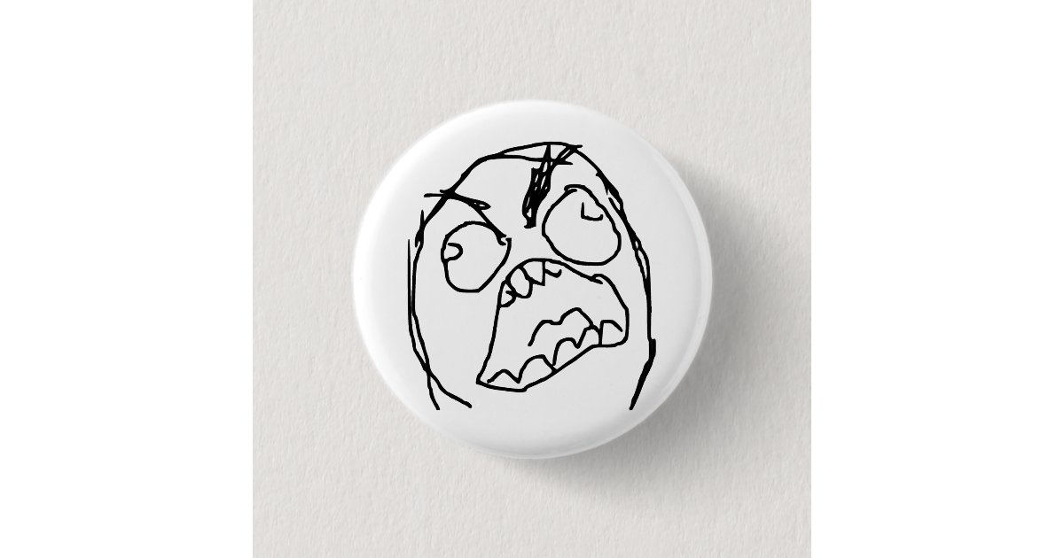 Rage Guy Angry Fuu Fuuu Rage Face Meme Pinback Button | Zazzle