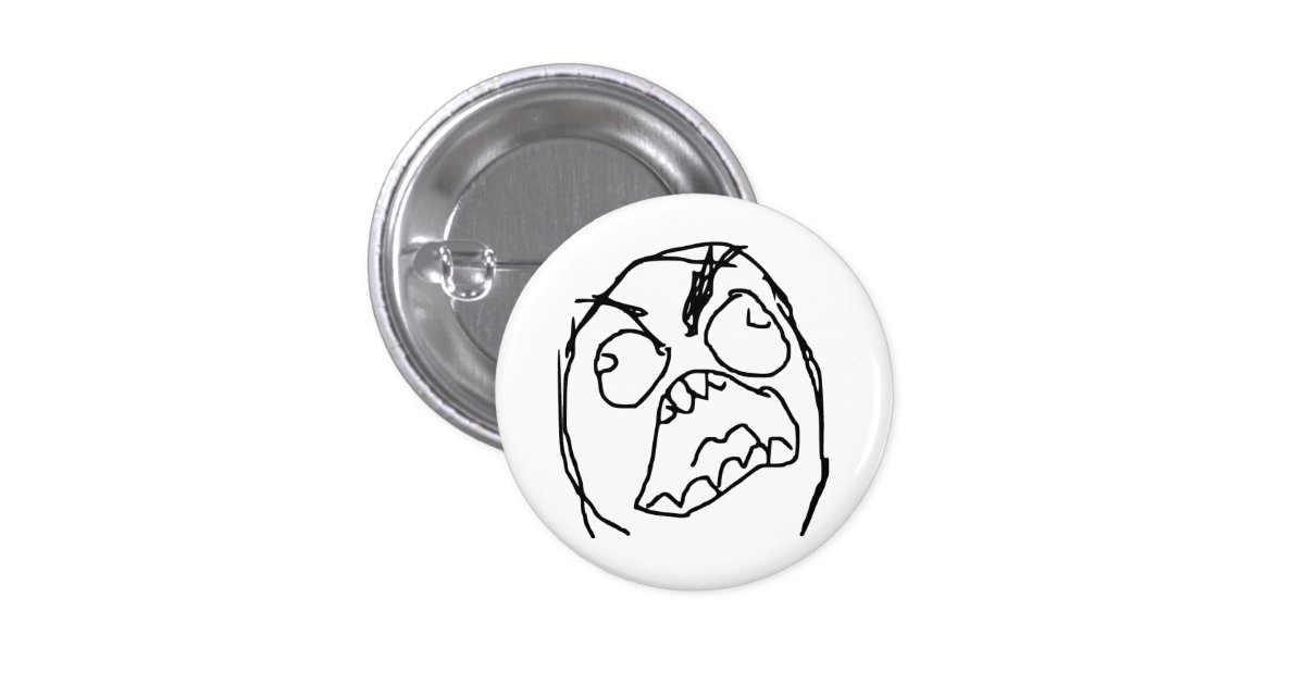 Rage Guy Angry Fuu Fuuu Rage Face Meme Pinback Button | Zazzle
