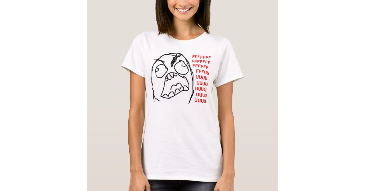 Rage Guy Angry Fuu Fuuu Rage Face Meme T-Shirt | Zazzle
