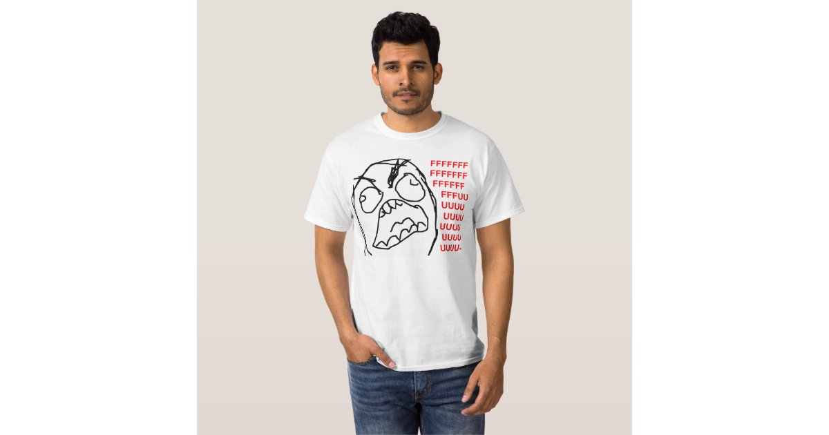 Rage Guy Angry Fuu Fuuu Rage Face Meme T-Shirt | Zazzle