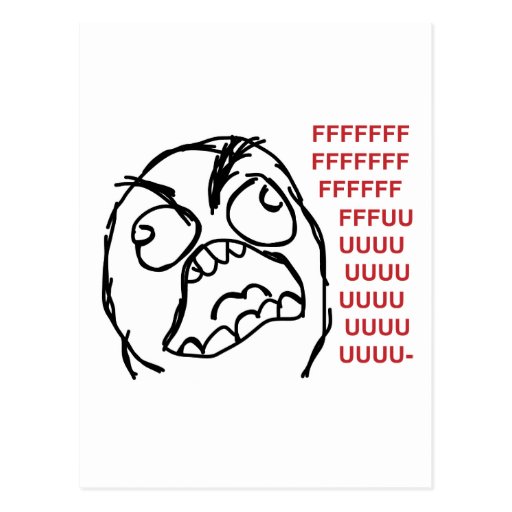 Rage guy fuuu fuuuu postcard | Zazzle