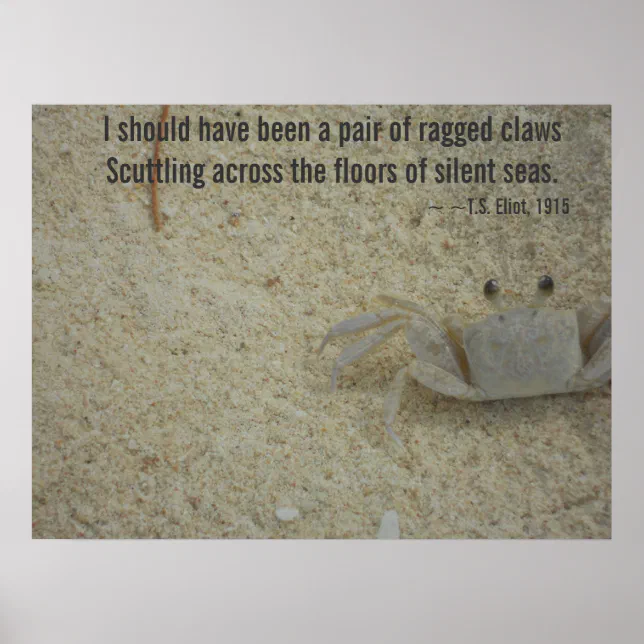 Ragged Crab Claws Poem Poster | Zazzle