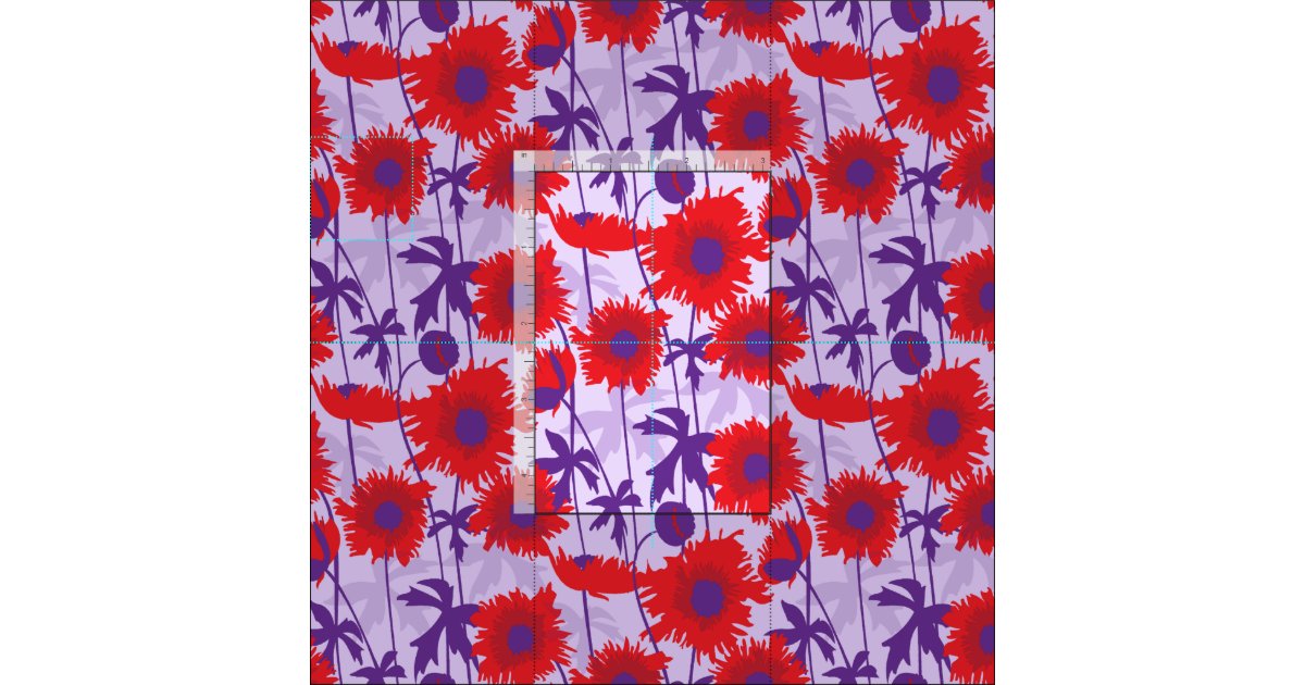Ragged poppies red purple floral graphic fabric | Zazzle