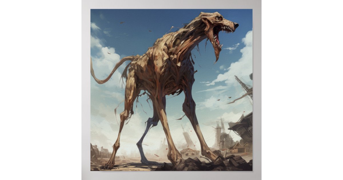 Raging Behemoth: Furious Giant Dog Poster | Zazzle