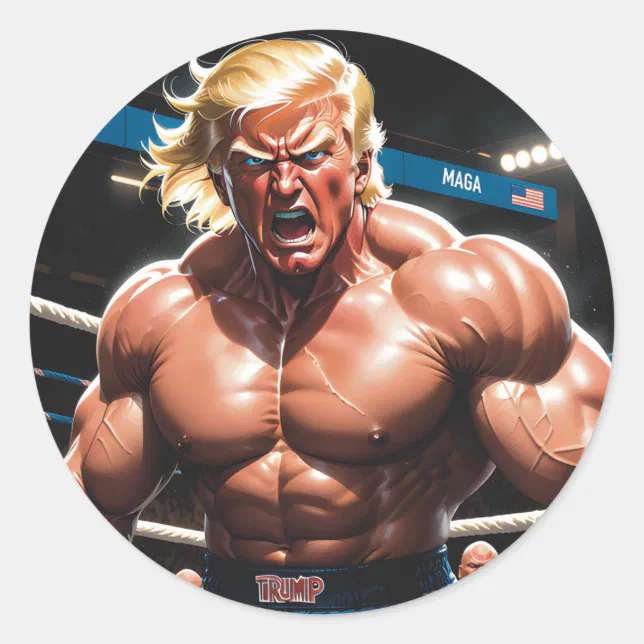 Raging Donny T (MMA/Wrestling MAGA Superstar) Classic Round Sticker ...