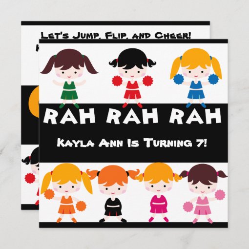 Rah Rah Rah Cheerleading Birthday Invitation | Zazzle