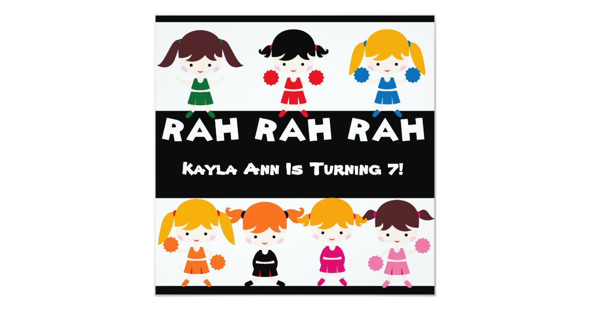 Rah Rah Rah Cheerleading Birthday Invitation | Zazzle.com