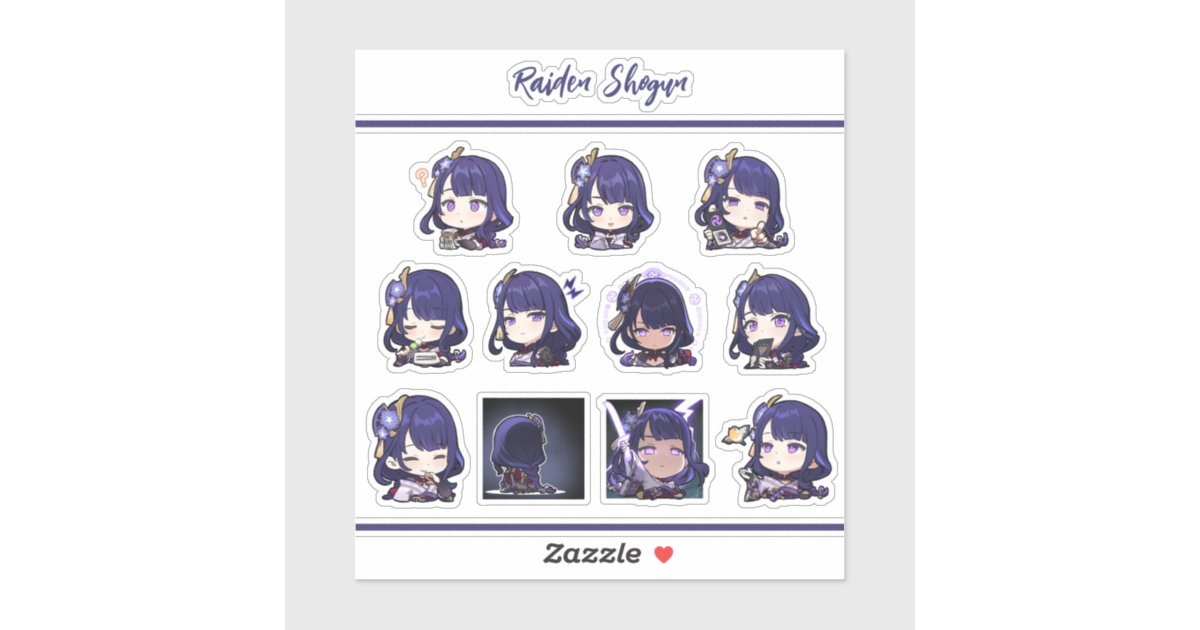 Raiden Shogun Stickers | Zazzle