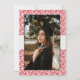 Raider Red Floral Damask Photo Graduation Invitation | Zazzle