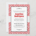 Raider Red Floral Damask Photo Graduation Invitation | Zazzle