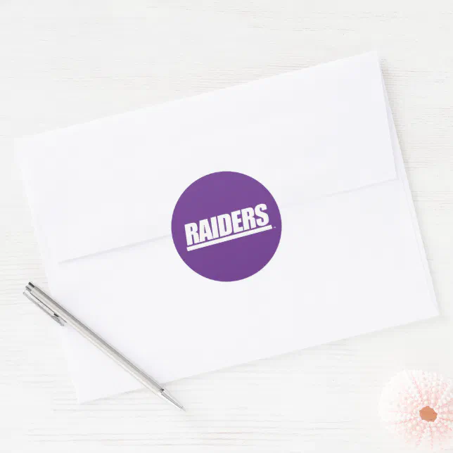 Raiders Wordmark Classic Round Sticker | Zazzle