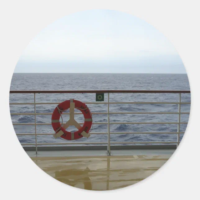 Railing of Cruise Ship Classic Round Sticker | Zazzle