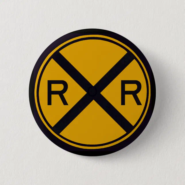 Railroad Crossing Button | Zazzle