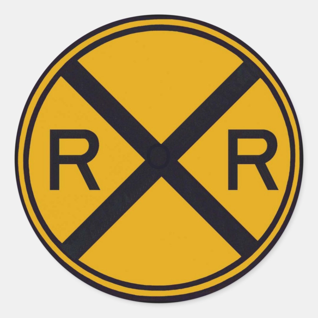 Railroad Crossing Classic Round Sticker | Zazzle