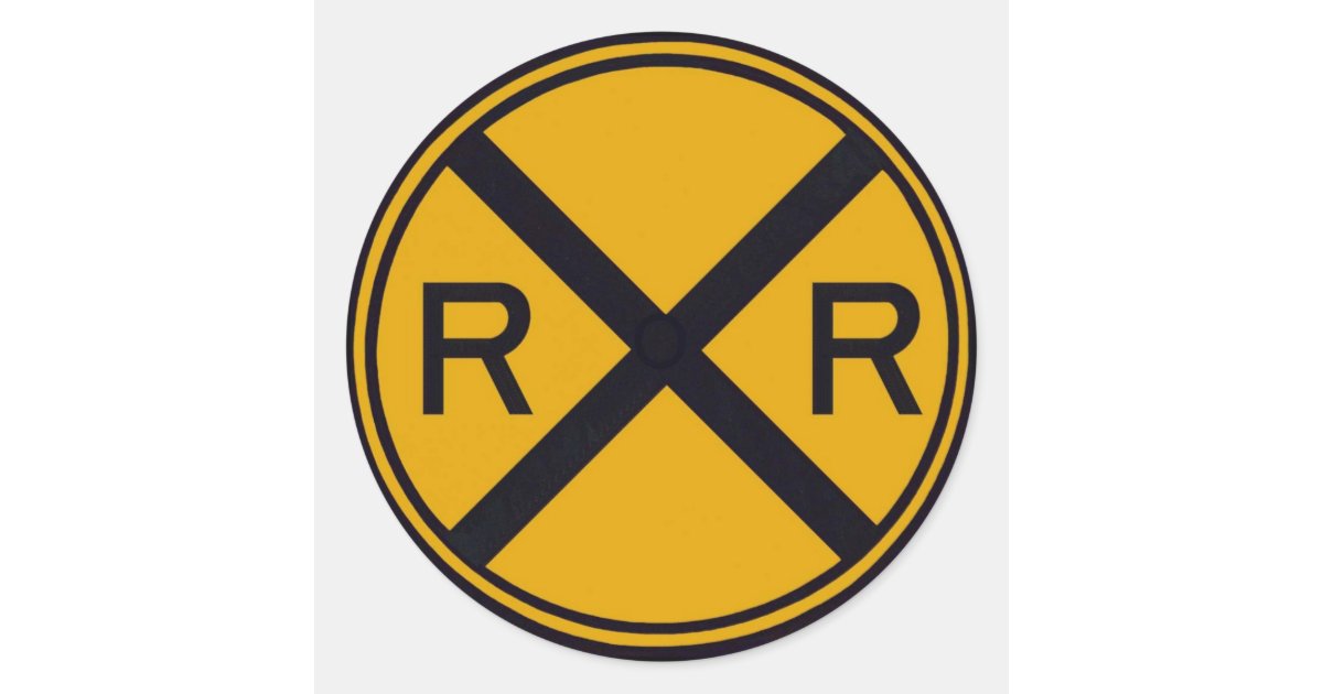 Railroad Crossing Classic Round Sticker | Zazzle