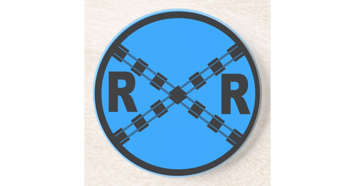 Railroad Crossing Highway Road Sign Coaster | Zazzle