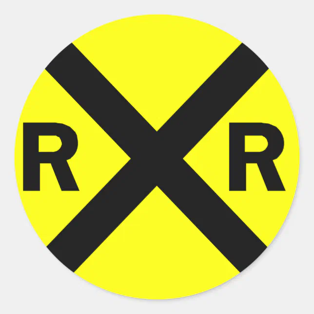 Railroad crossing sign round classic round sticker | Zazzle