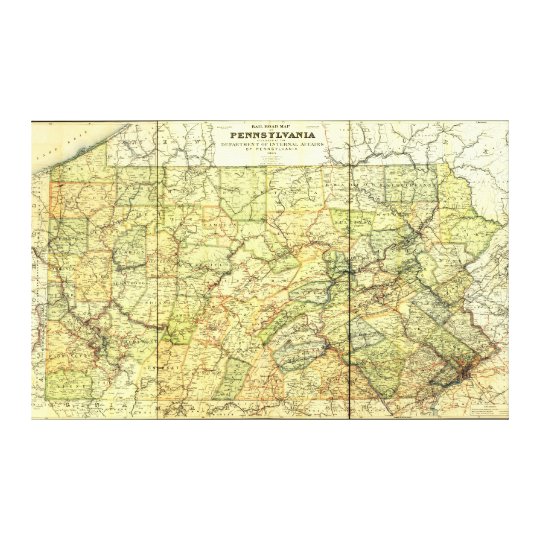 Railroad Map of Pennsylvania (1895) Canvas Print | Zazzle.com