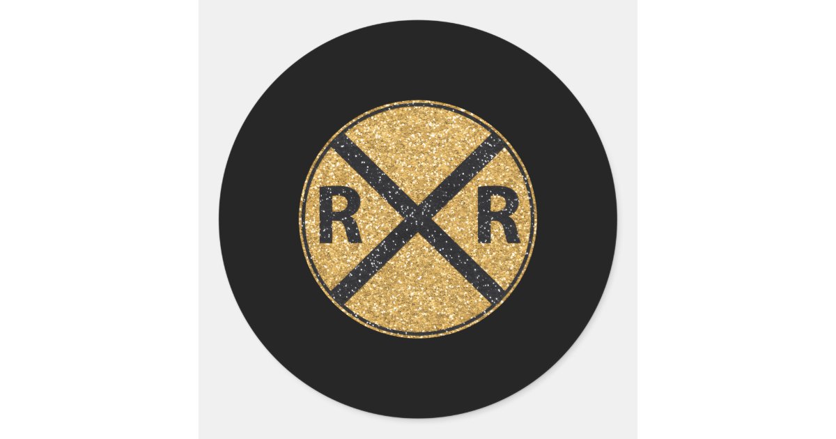 Railroad Rail Crossing Sign Attention Train Come Classic Round Sticker ...
