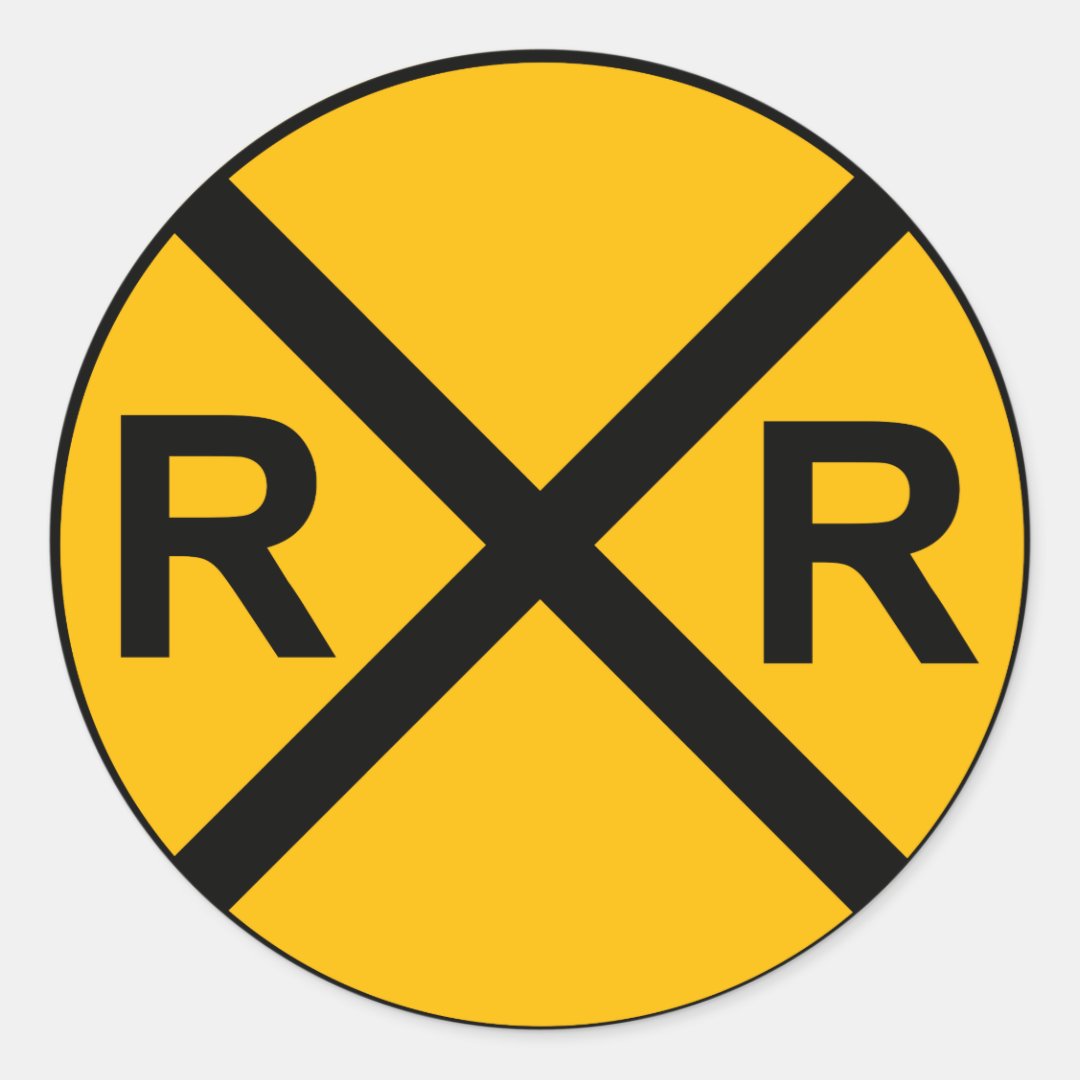 Railroad Sign Sticker | Zazzle
