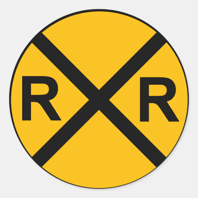Railroad Sign Sticker | Zazzle