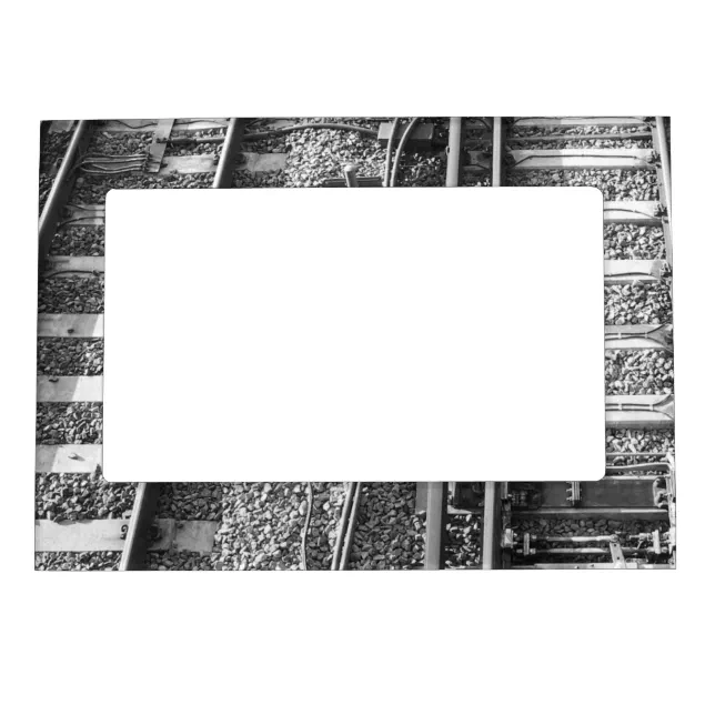 Railroad Tracks Picture. Magnetic Photo Frame | Zazzle