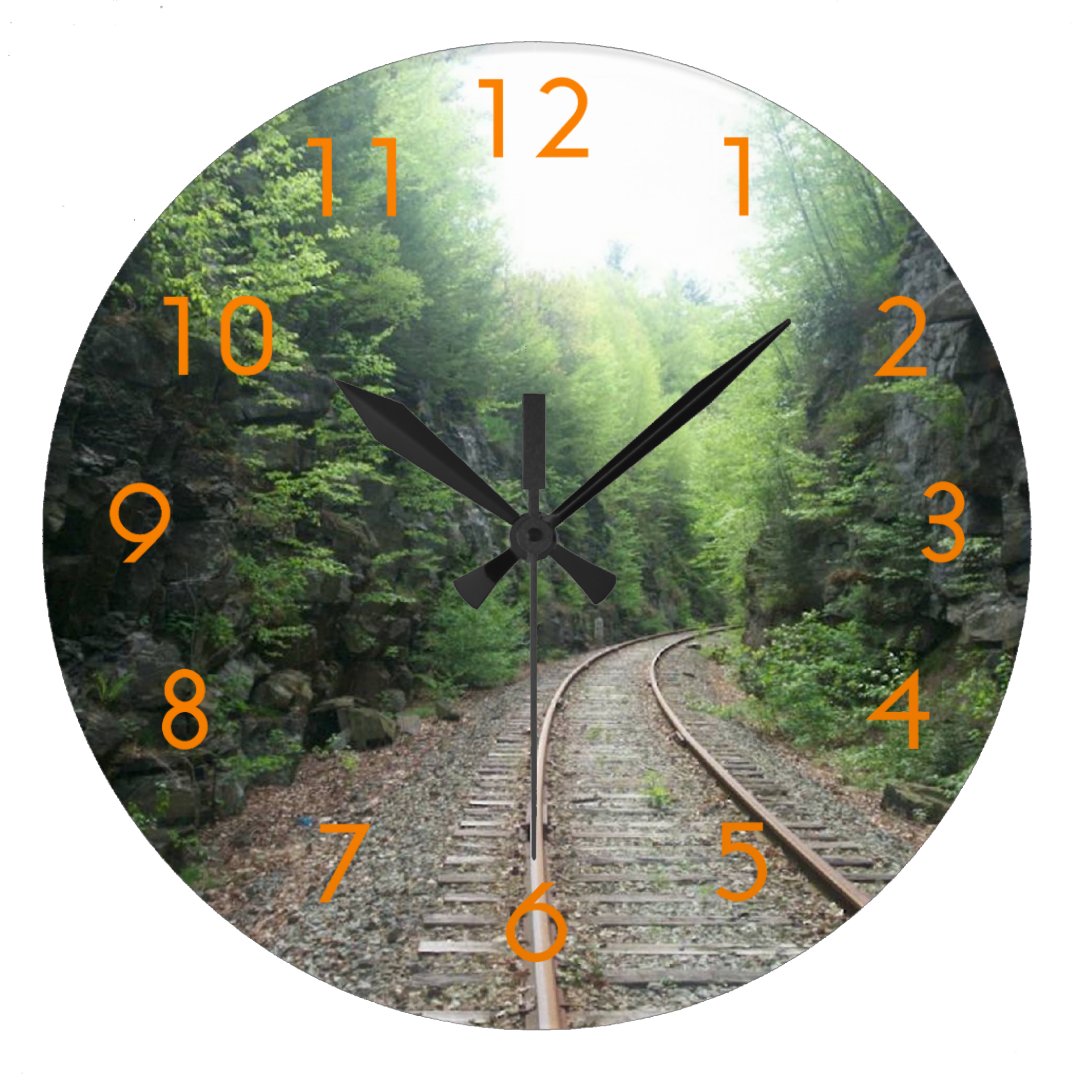 Railroad Tracks Wall Clock | Zazzle