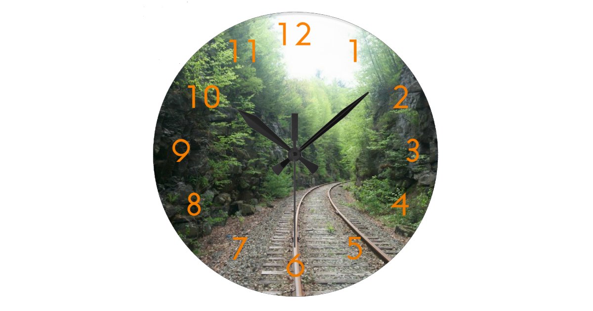 Railroad Tracks Wall Clock | Zazzle