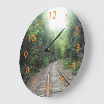 Railroad Tracks Wall Clock | Zazzle