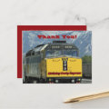 Railroad Train Yellow Engine Thank You Birthday Postcard | Zazzle